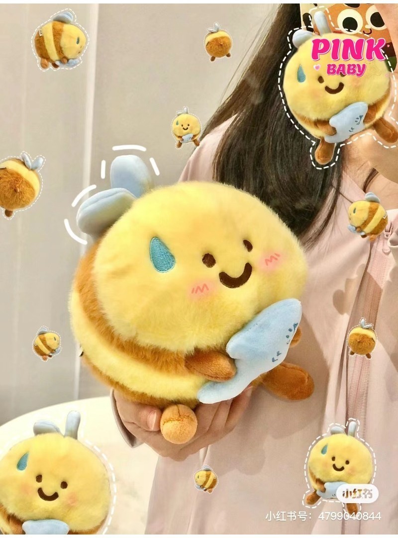 Cute Funny Shark Bee Plush Doll Kawaii Bee Shark Teddy Bear Plush Toy ...