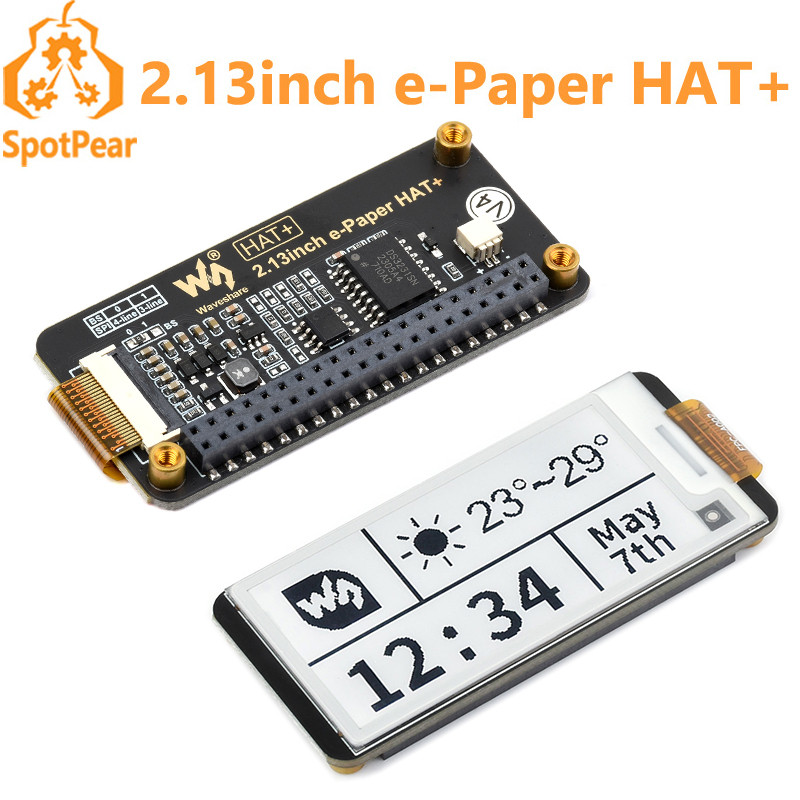 2.13inch e Paper HAT+ Black-White 250x122 E-Ink For Raspberry Pi /Jetson Nano /Sunrise X3 Pi ...