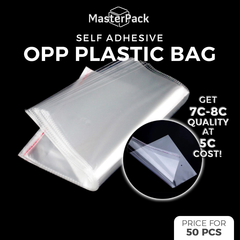 Self Adhesive Transparent OPP Bag Extra Thick 8C Plastic Packaging Bag ...