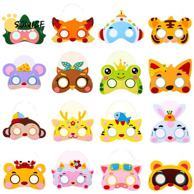 Felt Animal Masks for Kids Jungle Theme Party Favors Supplies Animal ...