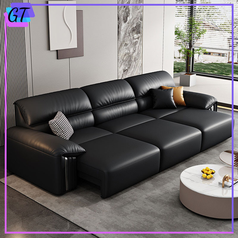 Sofa Bed Electric Multifunctional Sofa Genuine Cowhide Retractable ...