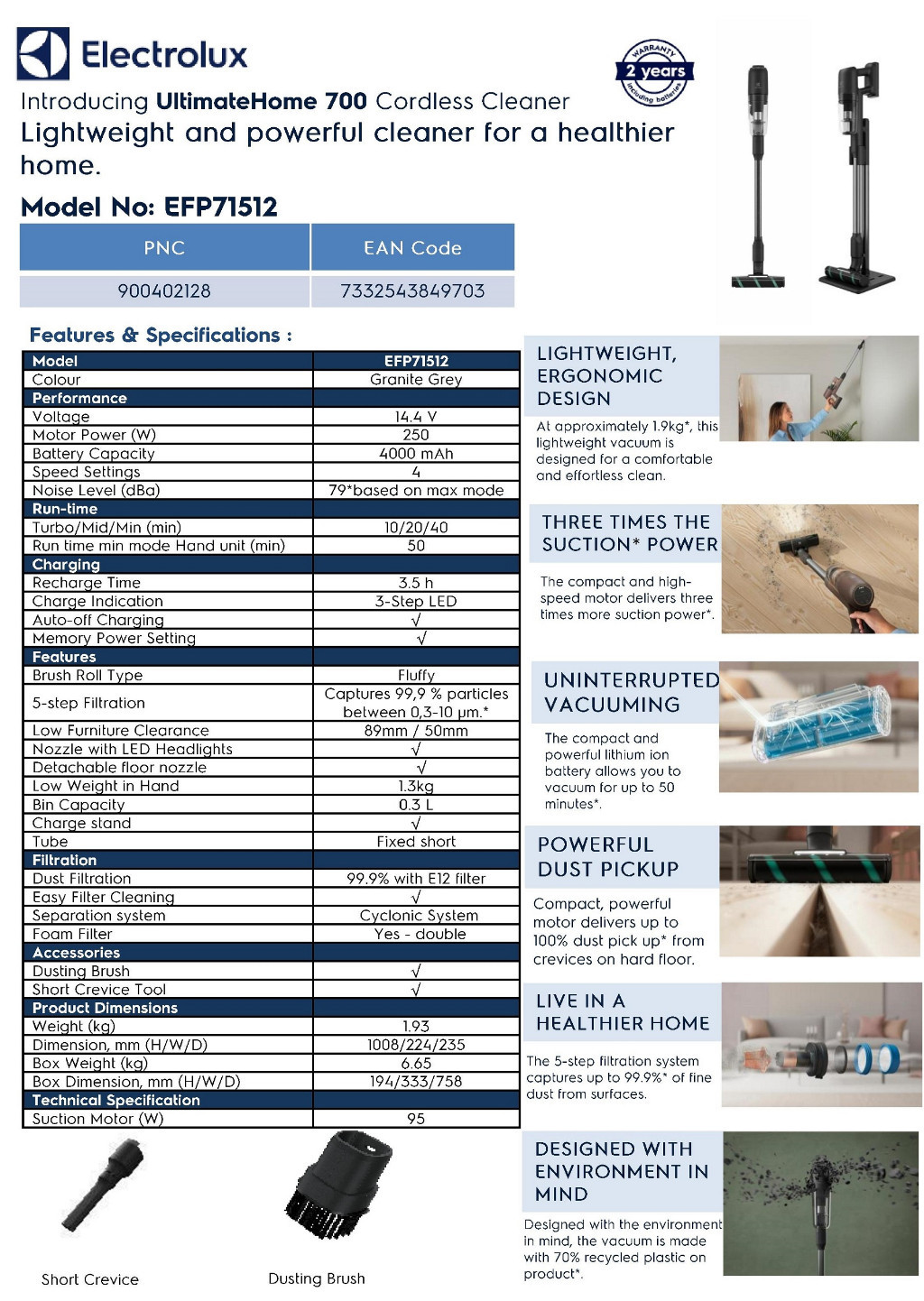 Electrolux EFP71512 UltimateHome 700 - 14.4V Lightweight handStick Vacuum | Shopee Singapore