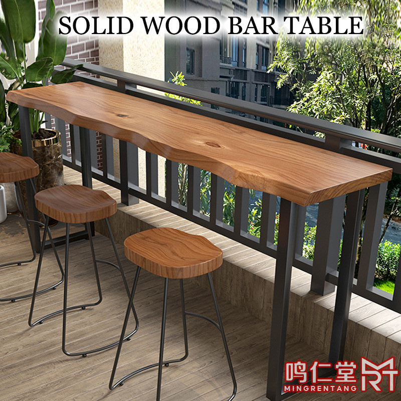 MRT Bar Table, Nordic Solid Wood Counter Home Balcony Partition, High ...