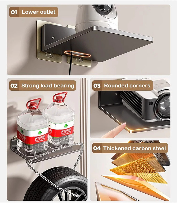 Punch-free projector stand wall Mount Wall Mount Router Stand TV set ...