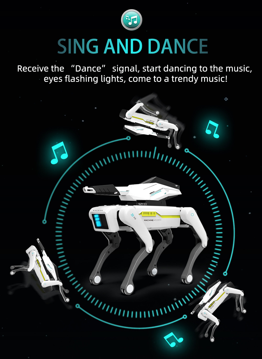 Electric RC Ai Intelligent Robot Dog Multifunction Bluetooth RC ...