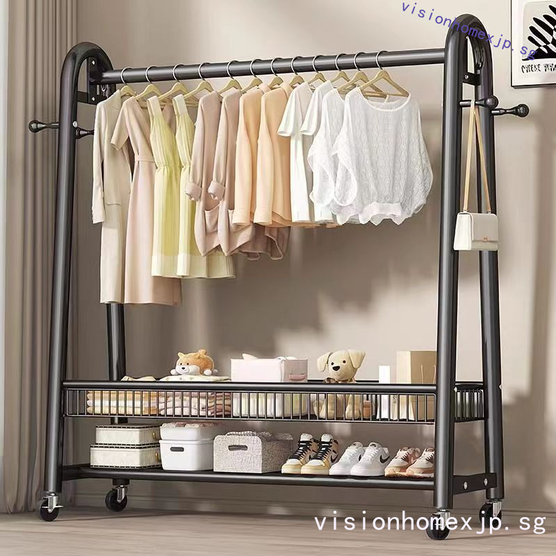 Multifunctional Clothes Drying Metal Rack Movable Clothes Hanger Stand ...