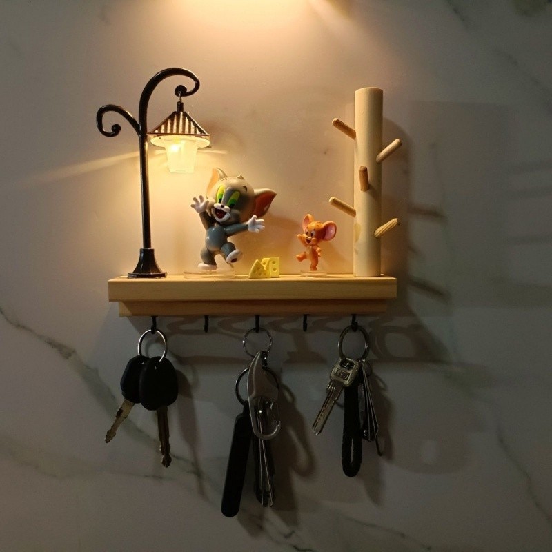 Wooden Key Hook - Creative Key Holder Wall Mount For Entryway Wall ...
