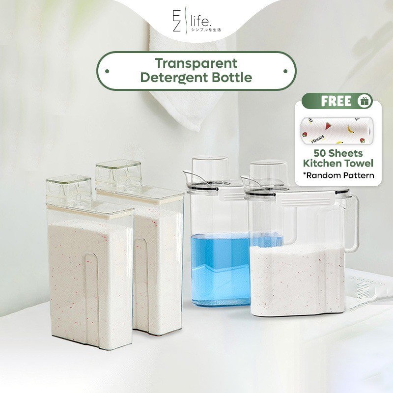 3000ml Laundry Detergent Dispenser Transparent Bottle Liquid Laundry ...