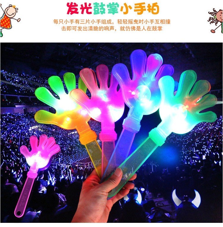 Kids Adults Fluorescent Palm Clapping Fun Flashing Led Light Party Hand ...