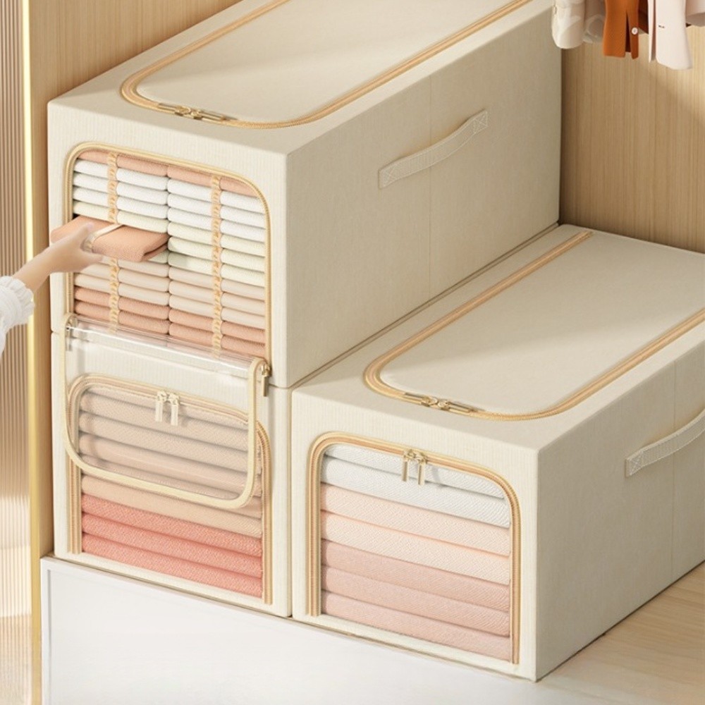 Foldable Storage Box Steel Frame Large Closet Organizer Box Wardrobe ...