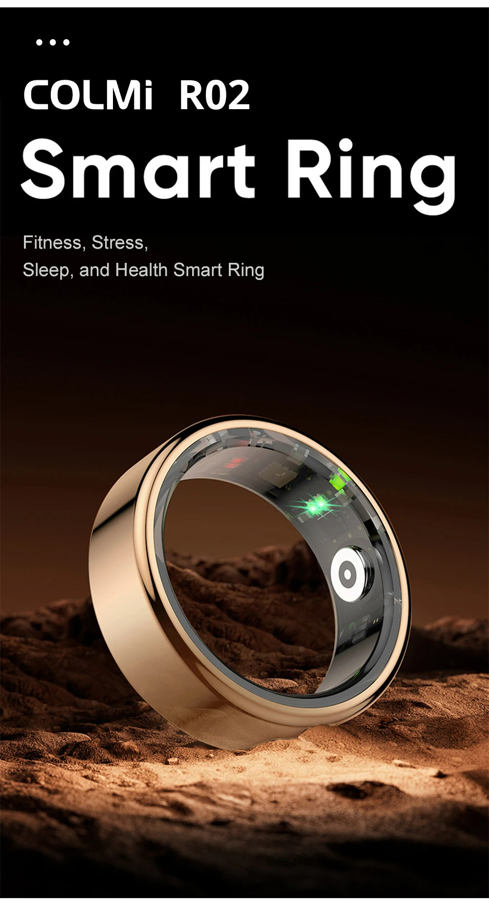 COLMI R02 Smart Ring Military Grade Titanium Steel Shell Health ...