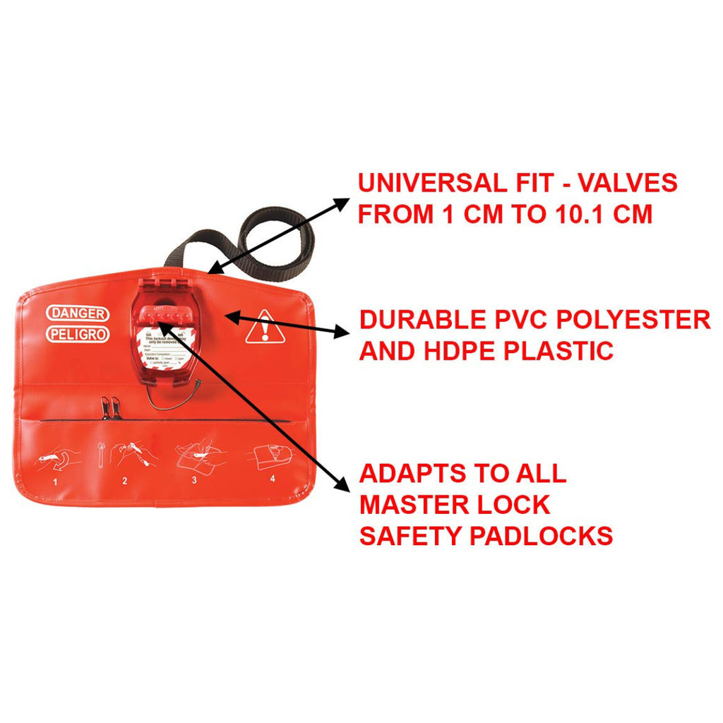 Master Lock 468L Valve Lockout Seal Tight Handle-Off Ball Valve Lockout ...