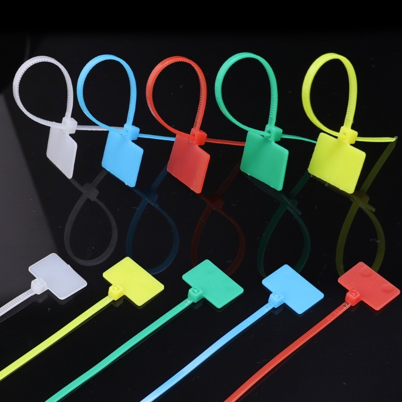 Colorful Nylon Plastic Loop Cable Ties with Mark Tags - Self-locking ...