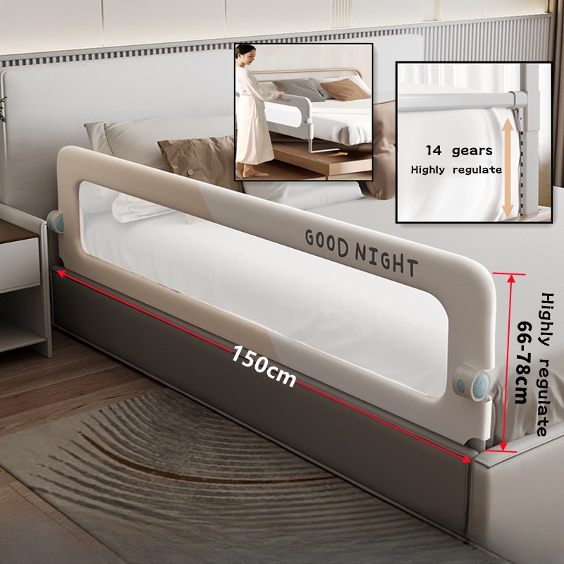 Foldable Bed Fence Installation Free Baby Guardrail Baby Bedside Baffle ...