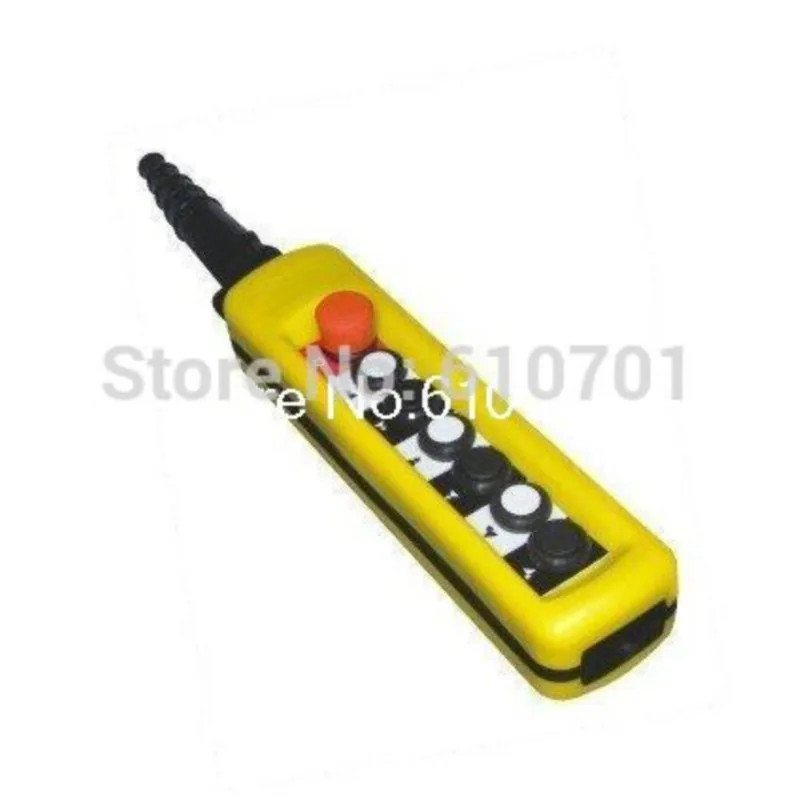 XAC-6913 2 Speed Control Hoist Crane 6 Pushbuttons Pendant Control Station With Emergency Stop ...