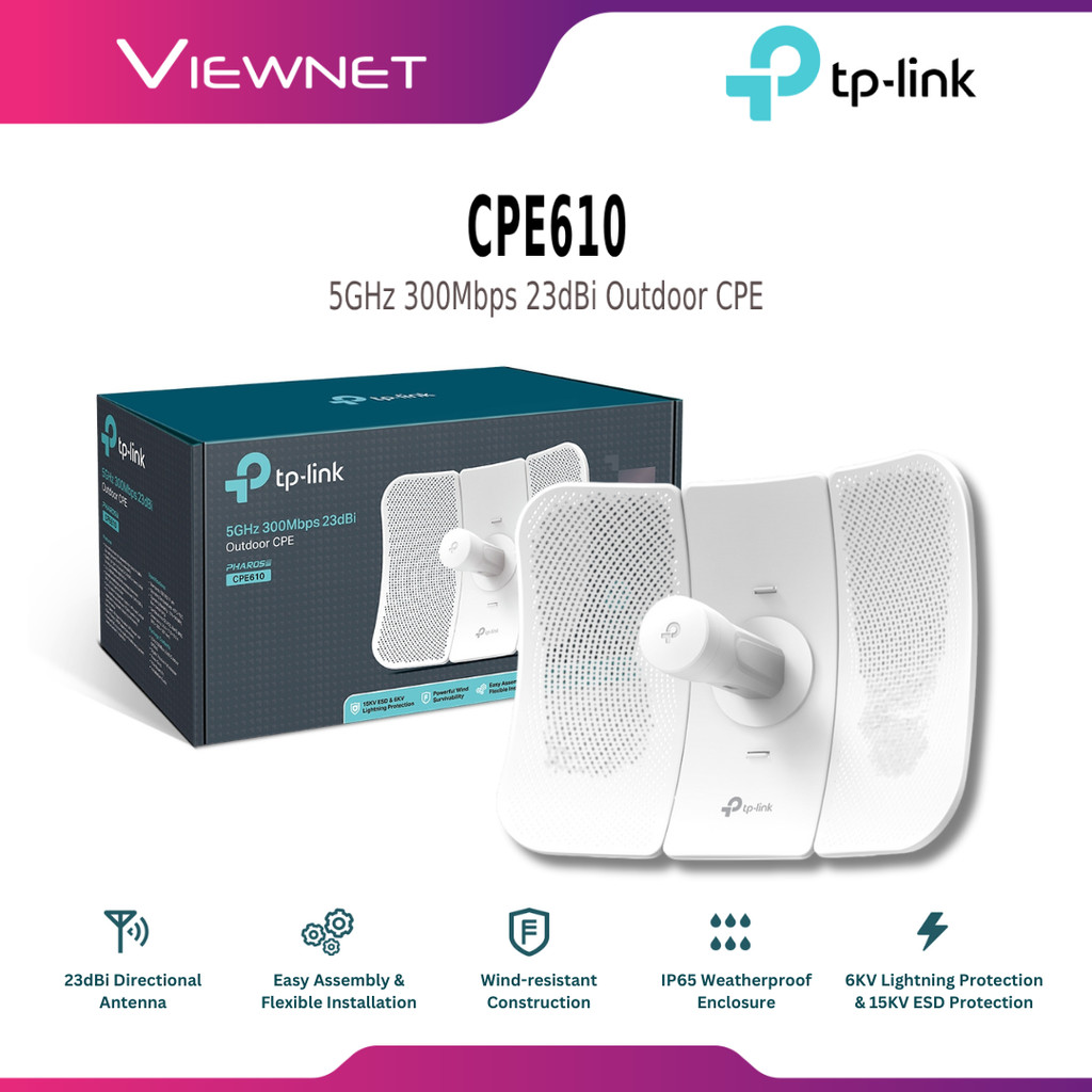 TP-LINK CPE610 300MBPS / CPE710 867MBPS / CPE605 150MBPS 5GHZ 23DBI ...