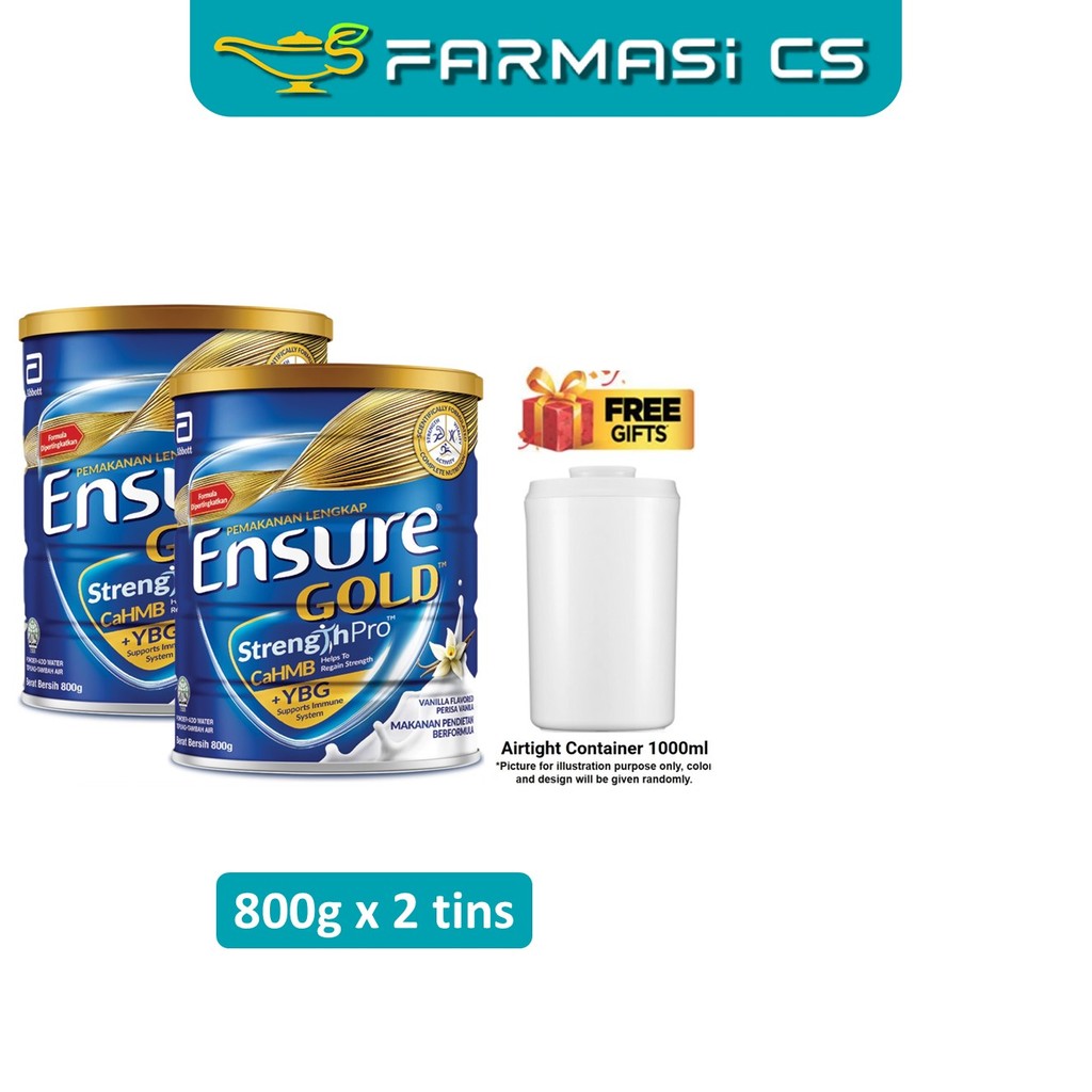 Abbott Ensure Gold Vanilla 800g x 2 [ TWIN ] EXP:06/2026 FREE Container ...