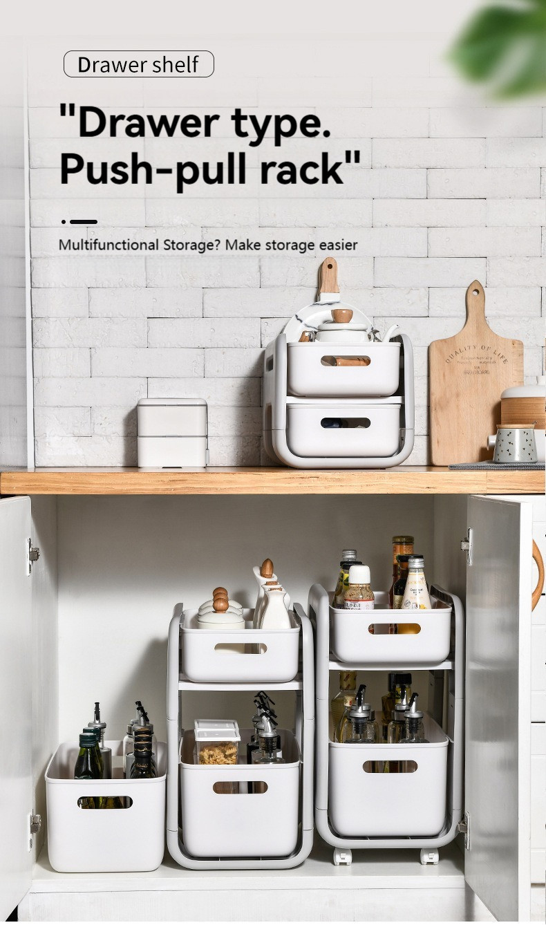 Kitchen Storage Rack Multi Tier Narrow Shelf Organizer Mobile Cart for ...