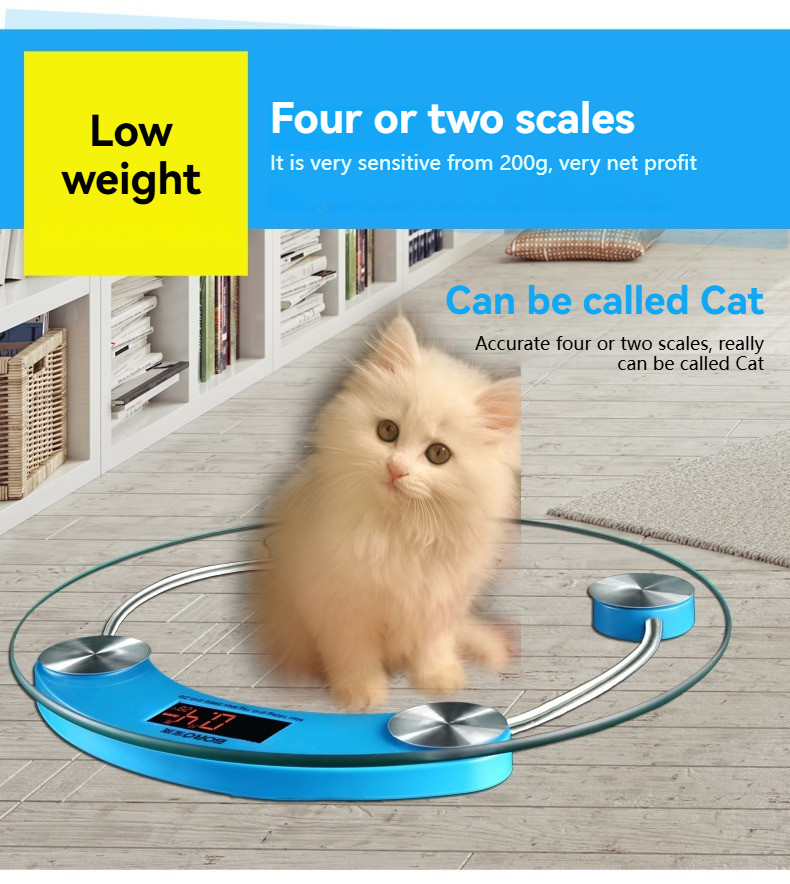 USB rechargeable Smart Electronic Glass Body Scale Round Home Weight ...