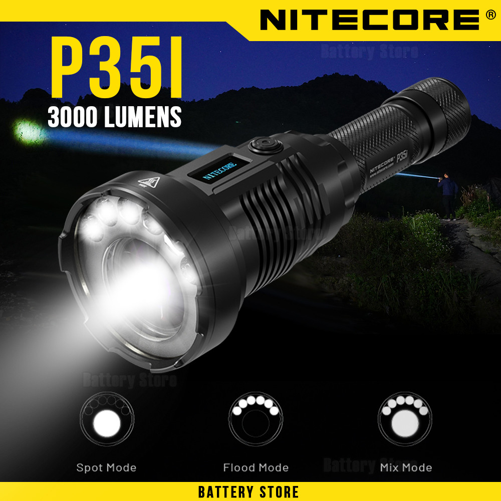 NITECORE P35i Flashlight Long Range Flashlight Rechargeable Torch Light Spot Flooding Lights ...