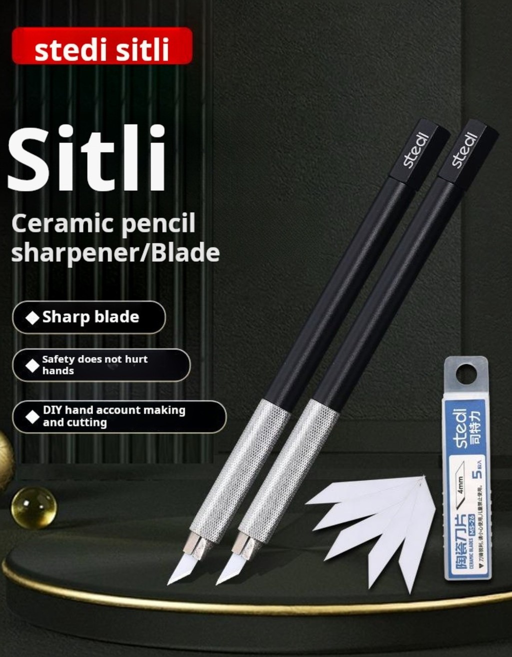 Stedi MS-24 Ceramic Blade Pen Knife Metal Body Hand Engraving Paper ...