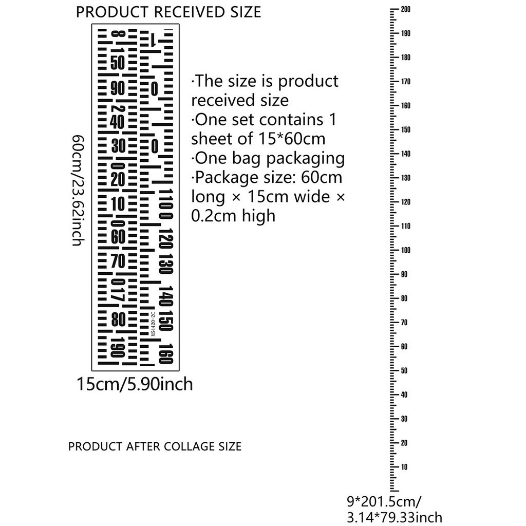Simple Height Wall Stickers Measure The Height of Children with Height ...