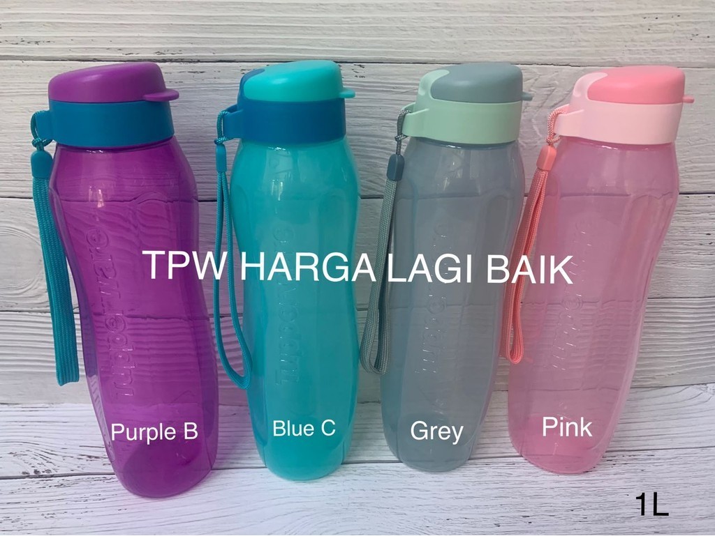 Tupperware Eco Slim Flip Top Water Bottle 1L with Strap / Bottles ...