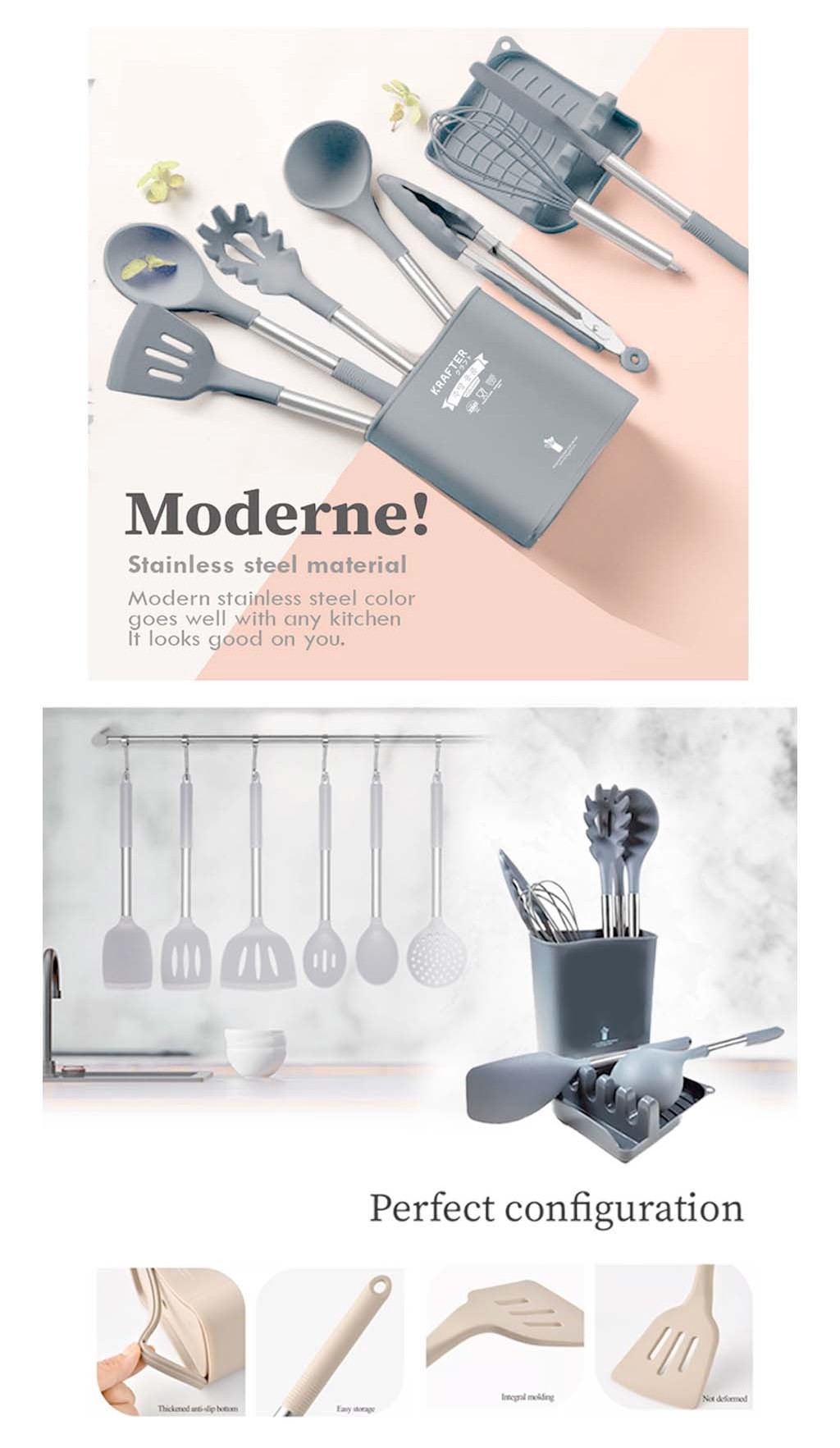 Krafter® Korea 9PCS Cooking Utensils Set Non-Stick Spatula Shovel ...