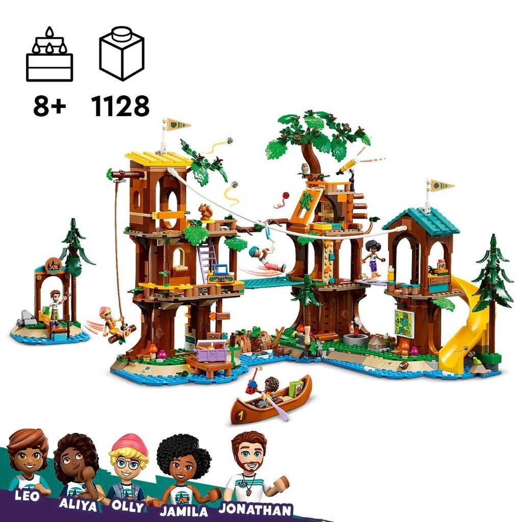 LEGO 42631 Friends Adventure Camp Tree House Building Toy Set (1128 ...