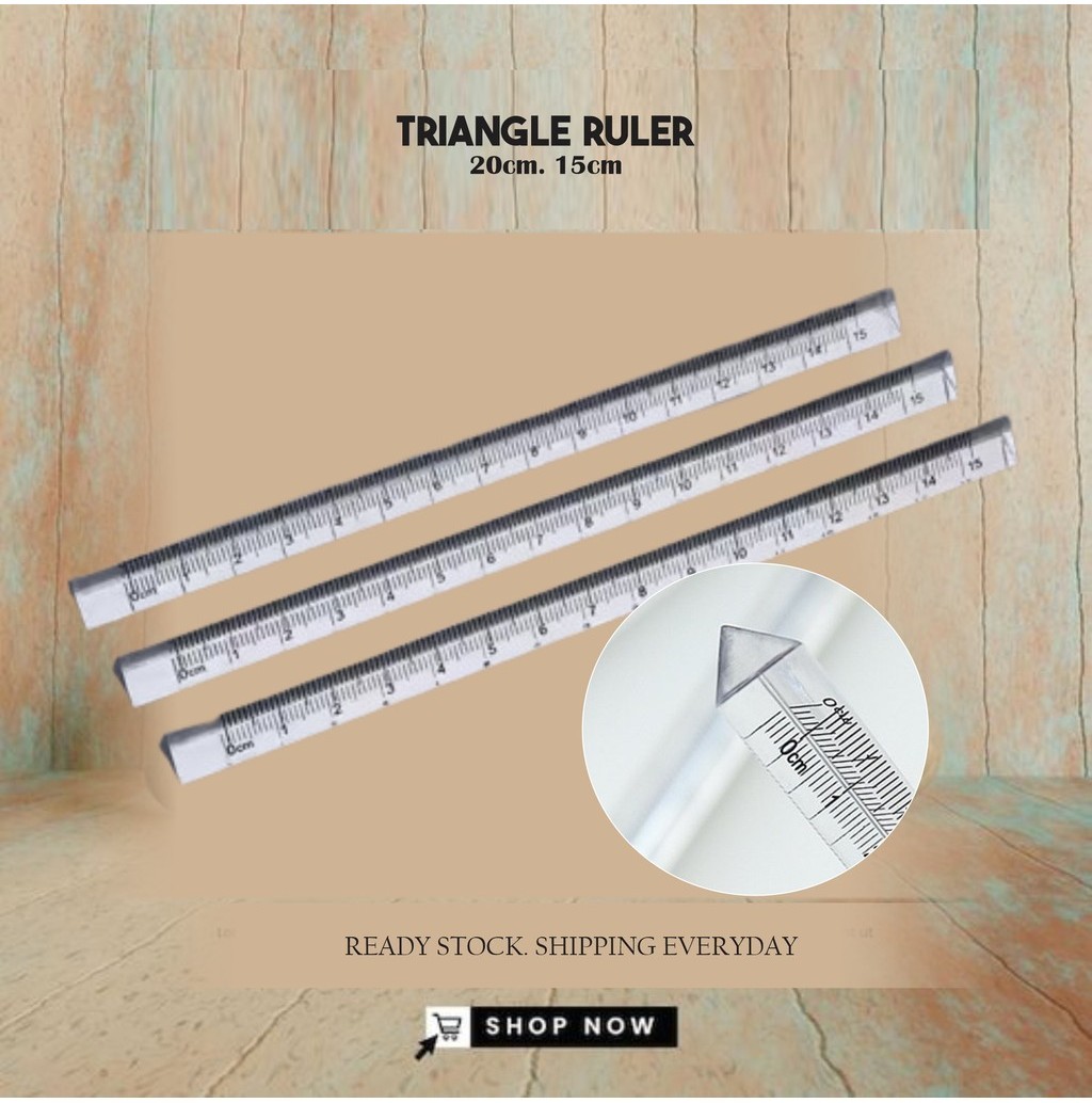 DC Non-Slip Transparent Drawing Measurement Ruler Three Side Scale ...
