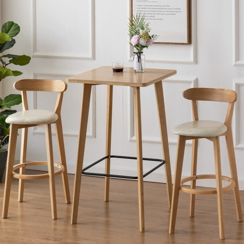 Bar Table Solid Wood Square Bar Household Balcony Wall Facing ...