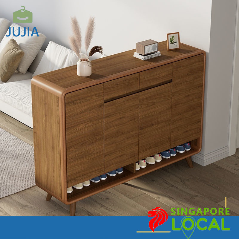 JUJIA Shoe Cabinet Nordic Solid Wood Shoe Domestic Bar Large Capacity ...