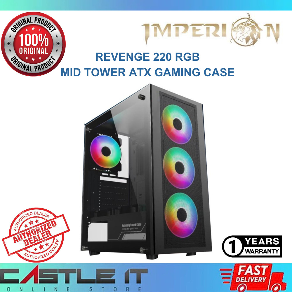 Imperion REVENGE 220 RGB Tempered Glass Mid Tower ATX Gaming Casing ...