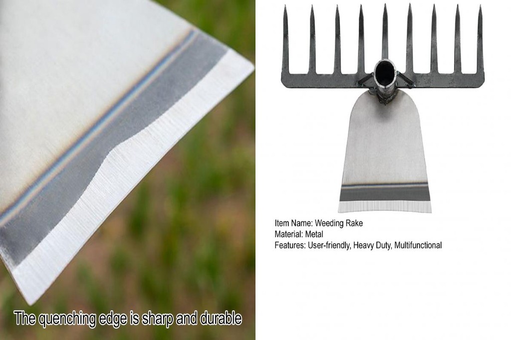 CM Back-saving Garden Rake Heavy Duty Weed Rake 2-in-1 Heavy Duty Hand ...