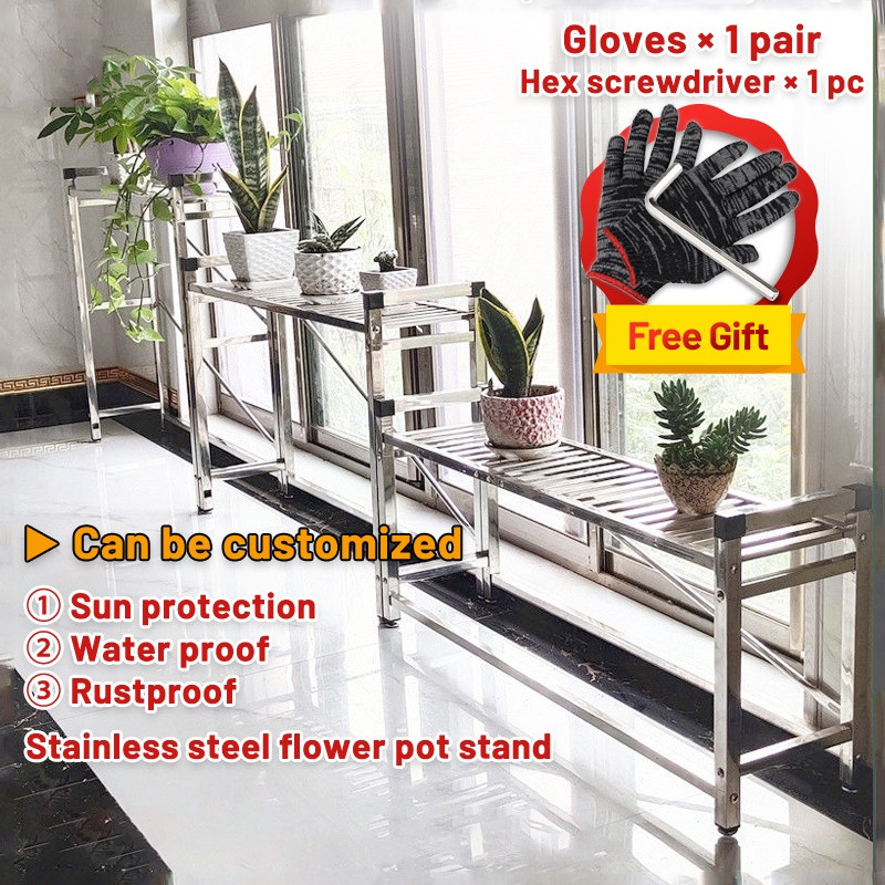 Stainless Steel Flower Stand Plant Rack Waterproof Step Stands Multi ...