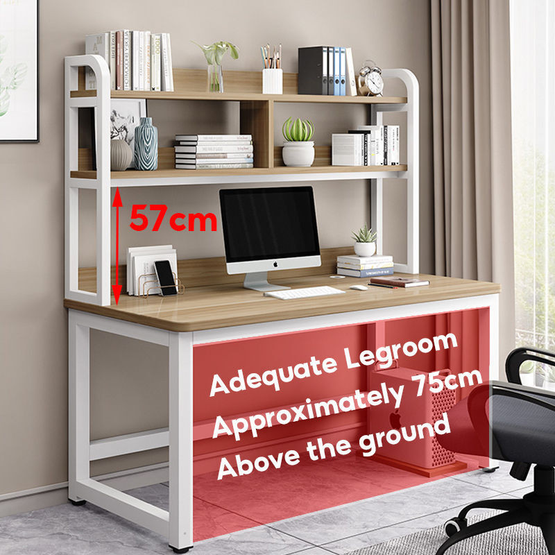 Office Study Table Computer Desk With Bookself Baffle ha | Shopee Singapore