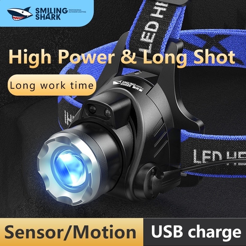 Smiling Shark Super Bright Headlight Upgrade Led M77 6000LM Head Lamp ...