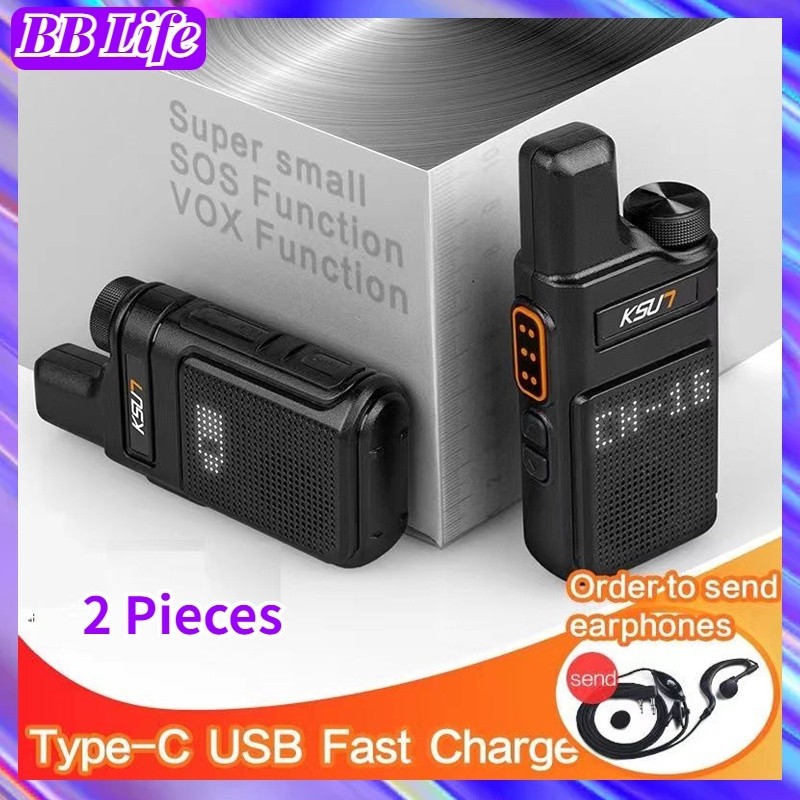 Mini Walkie Talkie Two Way Radio UHF Professional Portable Small Radios ...