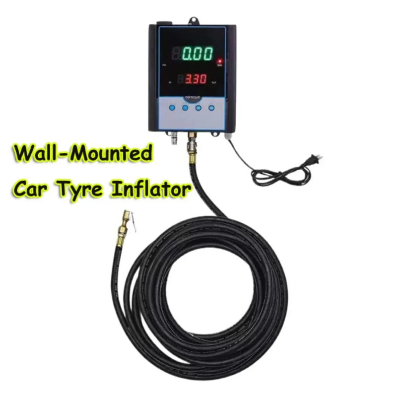 Wall-Mounted Car Tyre Inflator Preset Pressure Digital Tire Inflation ...