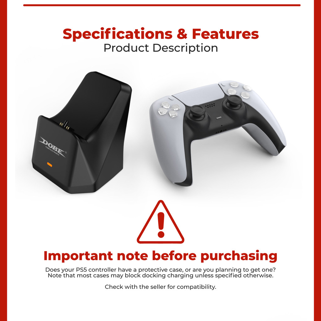 DOBE PS5 Single Charging Dock Charge Station For DualSense5 Gaming ...