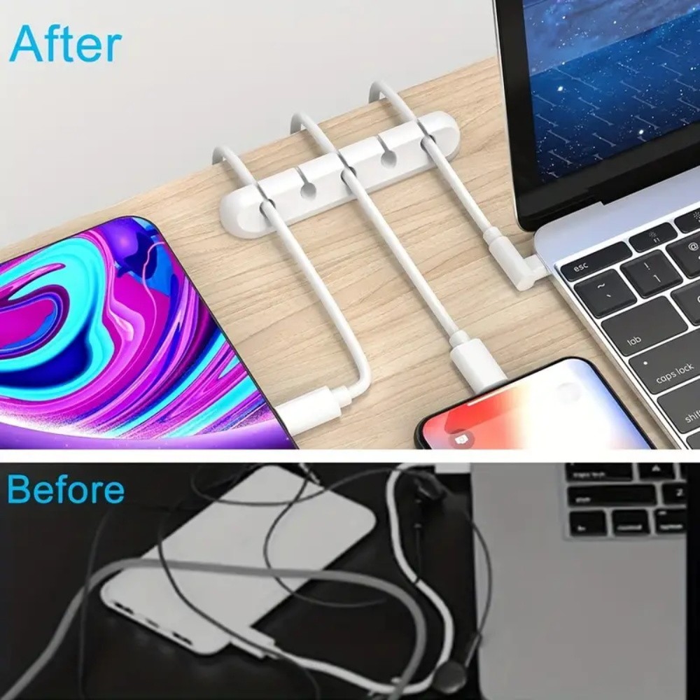 3/5/7 Holes Data Cable Holder Car Cable Organizer Perforation-Free ...