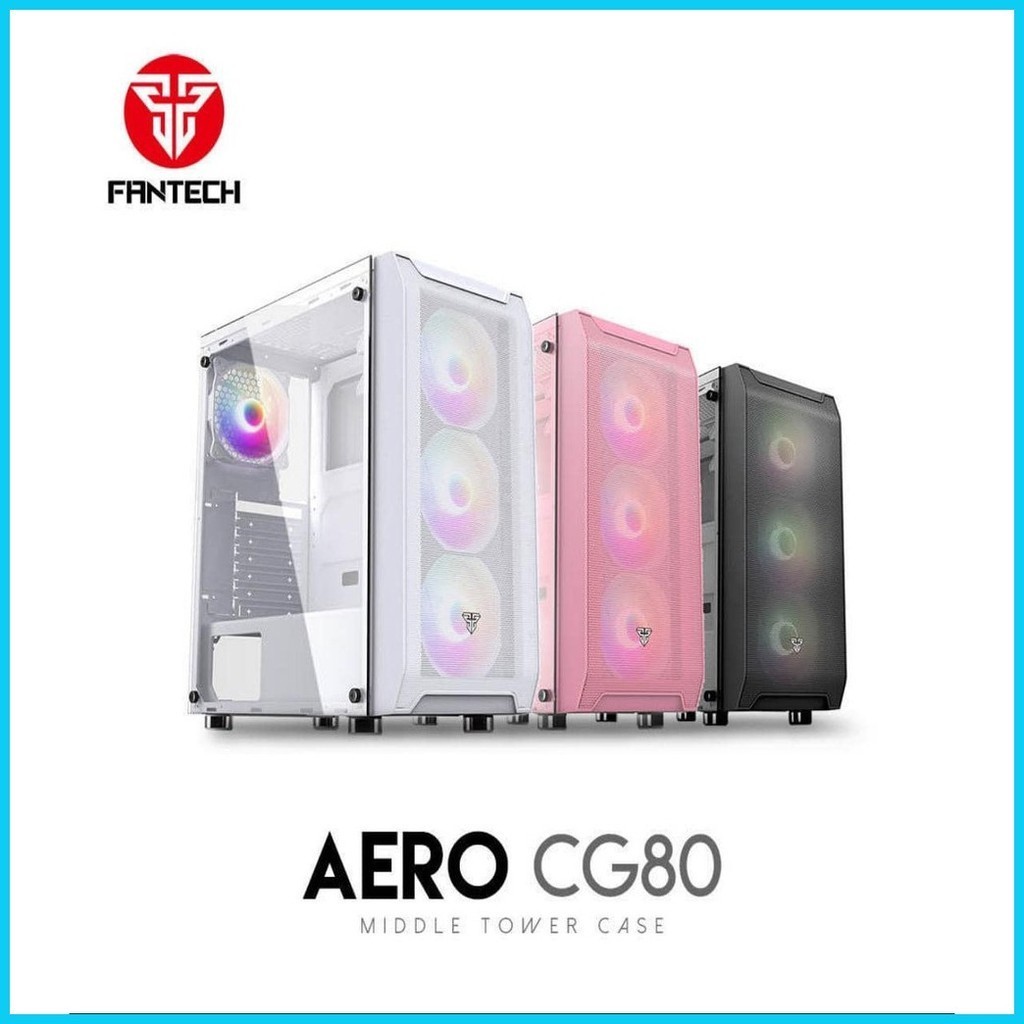 Pc case Fantech RGB AERO CG80 mid tower 4 RGB FANS INCLUDED ATX MATX ...