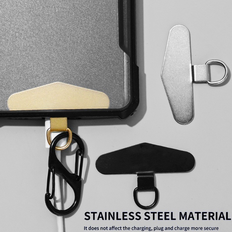 360° Rotating Mobile Phone Gasket - Stainless Steel Phone Lanyard Card ...