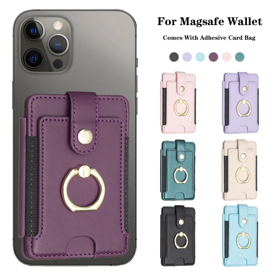 For Magsafe Magnetic Luxury Leather Card Holder Wallet Case For Samsung ...