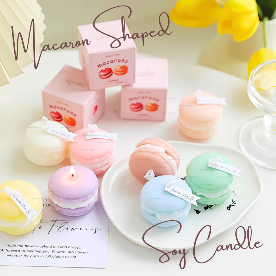 PartyMonkey Macaron Candle Scented Cheap Door Gift Favour Soy ...