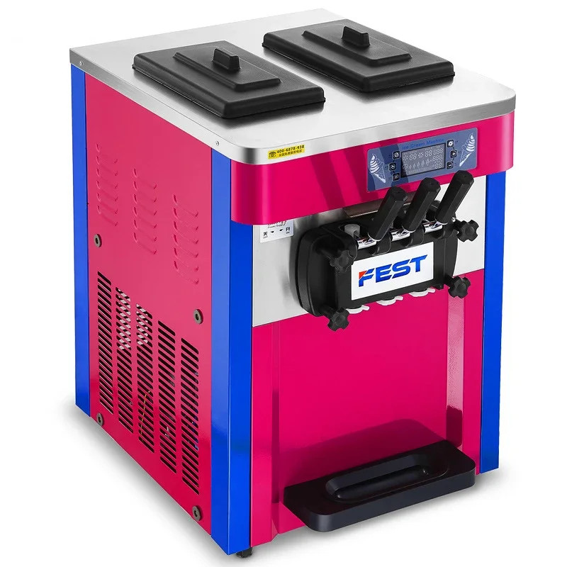 Three-color Ice Cream Machine Commercial Automatic Ice Cream Cone ...