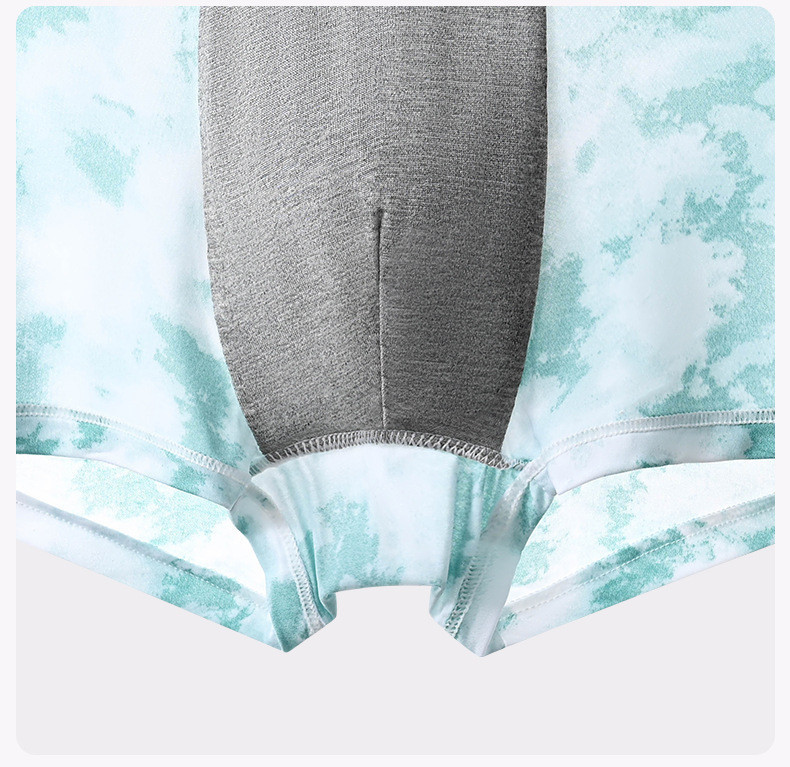 KINGDAFA Fashion Dyeing Ice Silk Men Boxer 7A Graphene Antibacterial ...