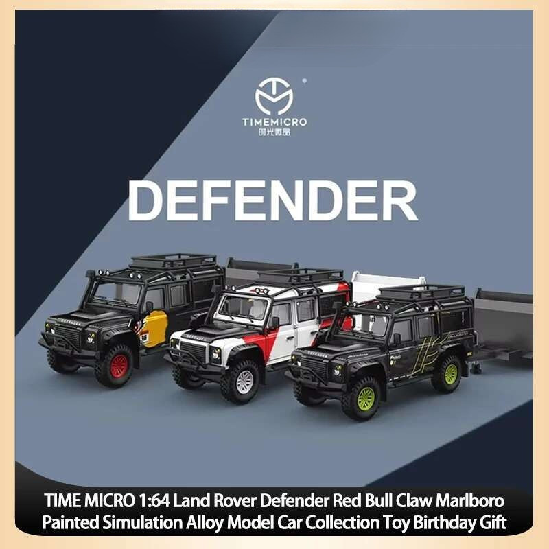 TIME MICRO 1:64 Land Rover Defender Red Bull Claw Marlboro Painted ...