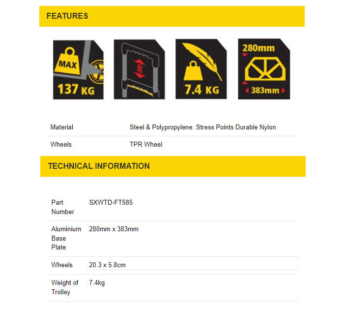 Stanley Trolley 2-in-1 Folding Truck 70/137 kg SX-WTD-FT585 Hand Truck Utility Cart Platform ...