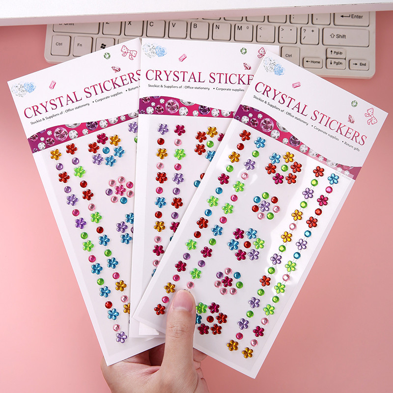 5 Sheets Colorful Acrylic Rhinestone Stickers Scrapbook Deco DIY ...